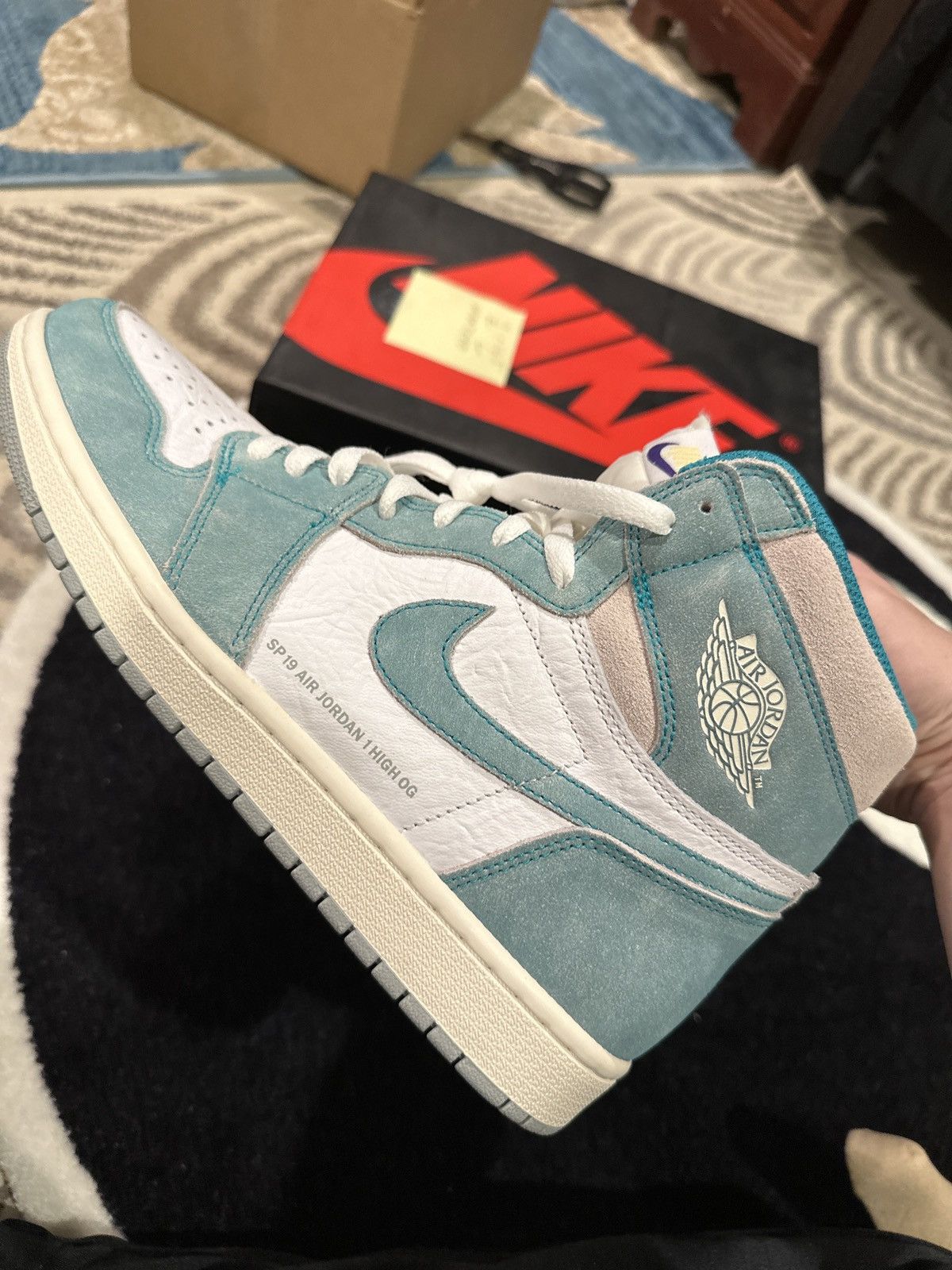 Nike Mismatch pair Jordan 1 turbo green sz9 and 10.5 | Grailed
