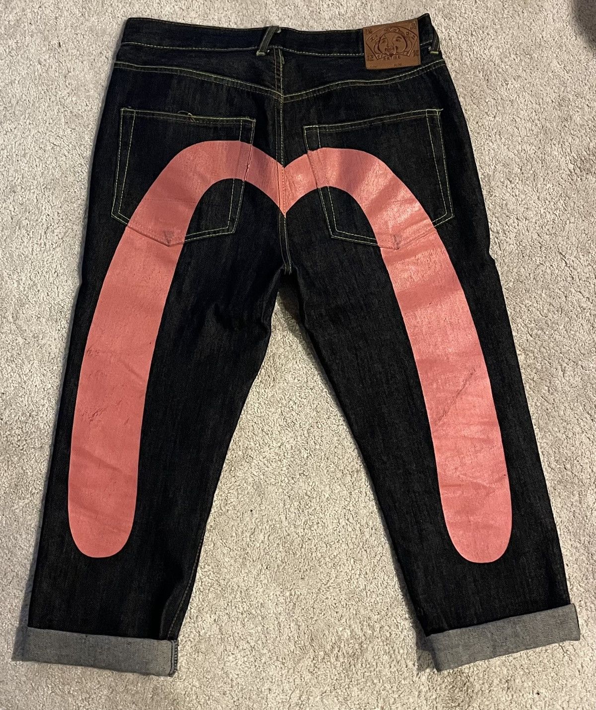 Evisu Evisu Pink Daicock Print Jeans | Grailed