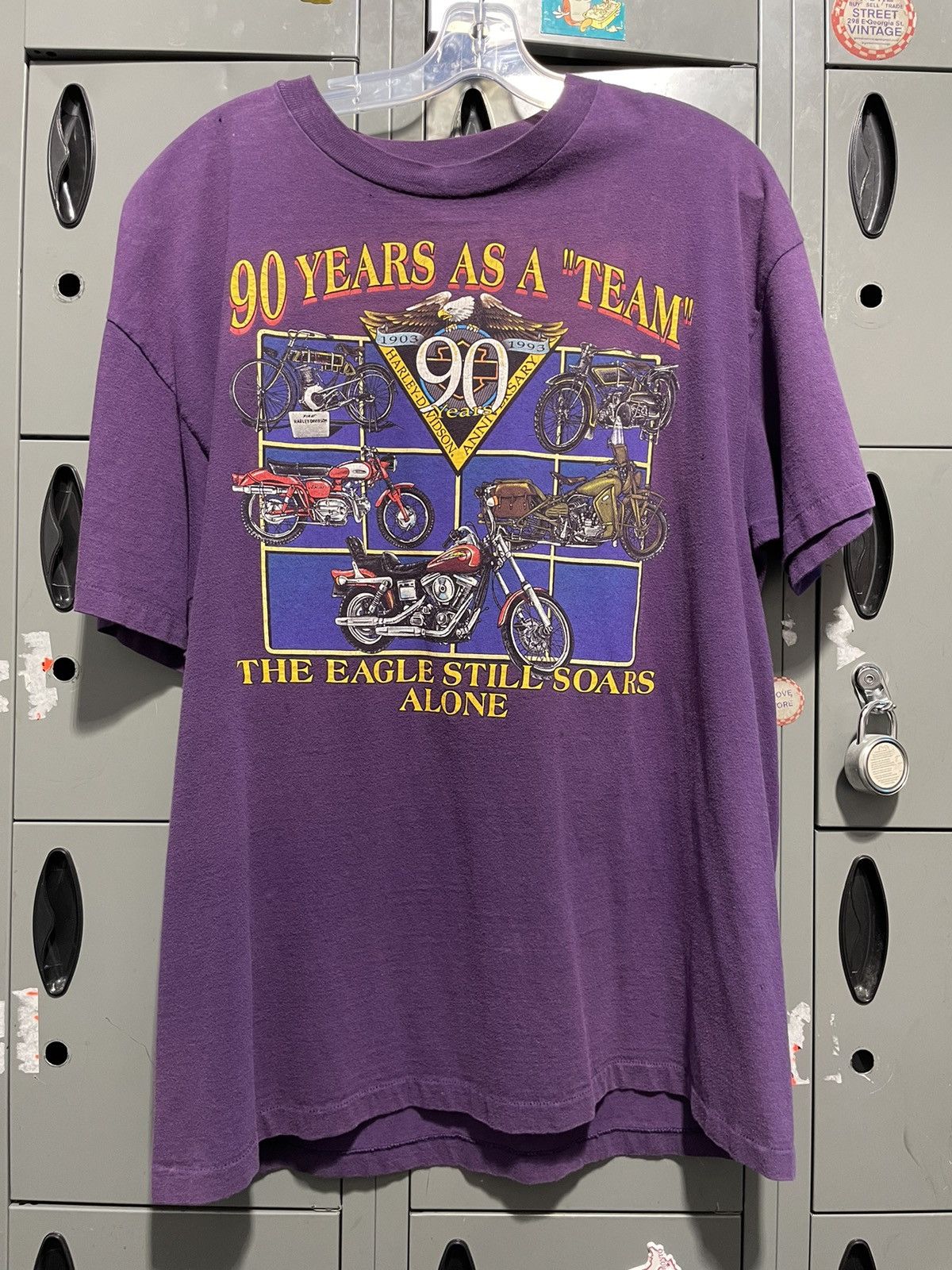 Hanes × Harley Davidson × Vintage 1993 Harley-Davidson Motorcycles 90’s biker tee 100 years ...