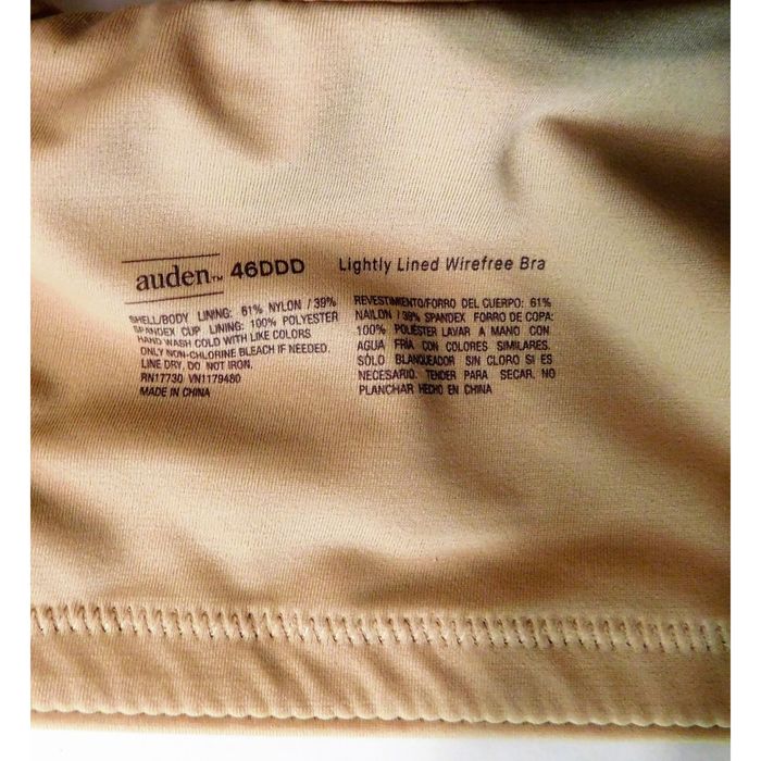 Other Auden Plus Size Bra 46 DDD Beige Lightly Lined Wirefree | Grailed