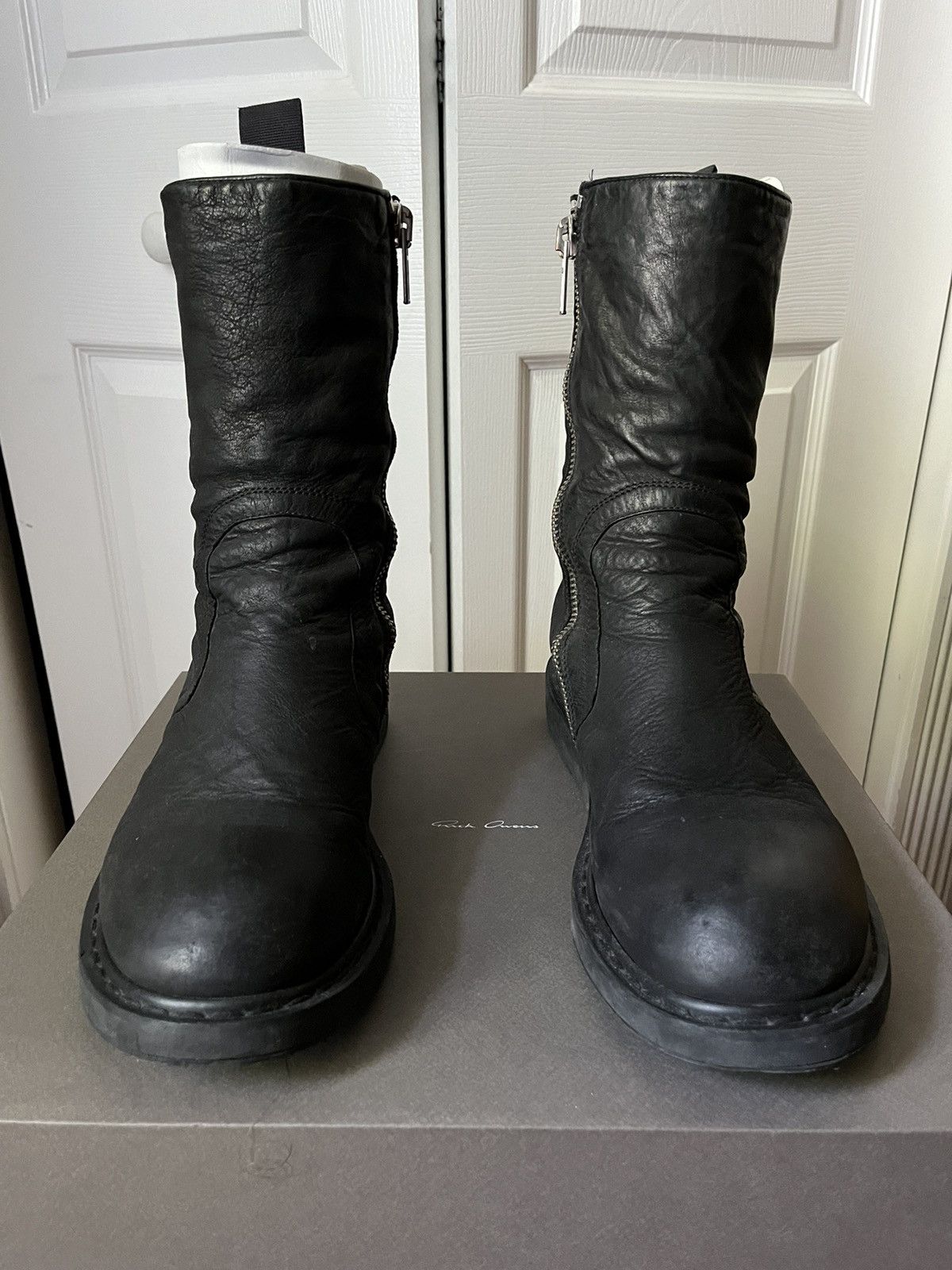 Rick Owens RARE Archive FW09 “Crust” Reverse Lamb Leather Creeper Boots ...