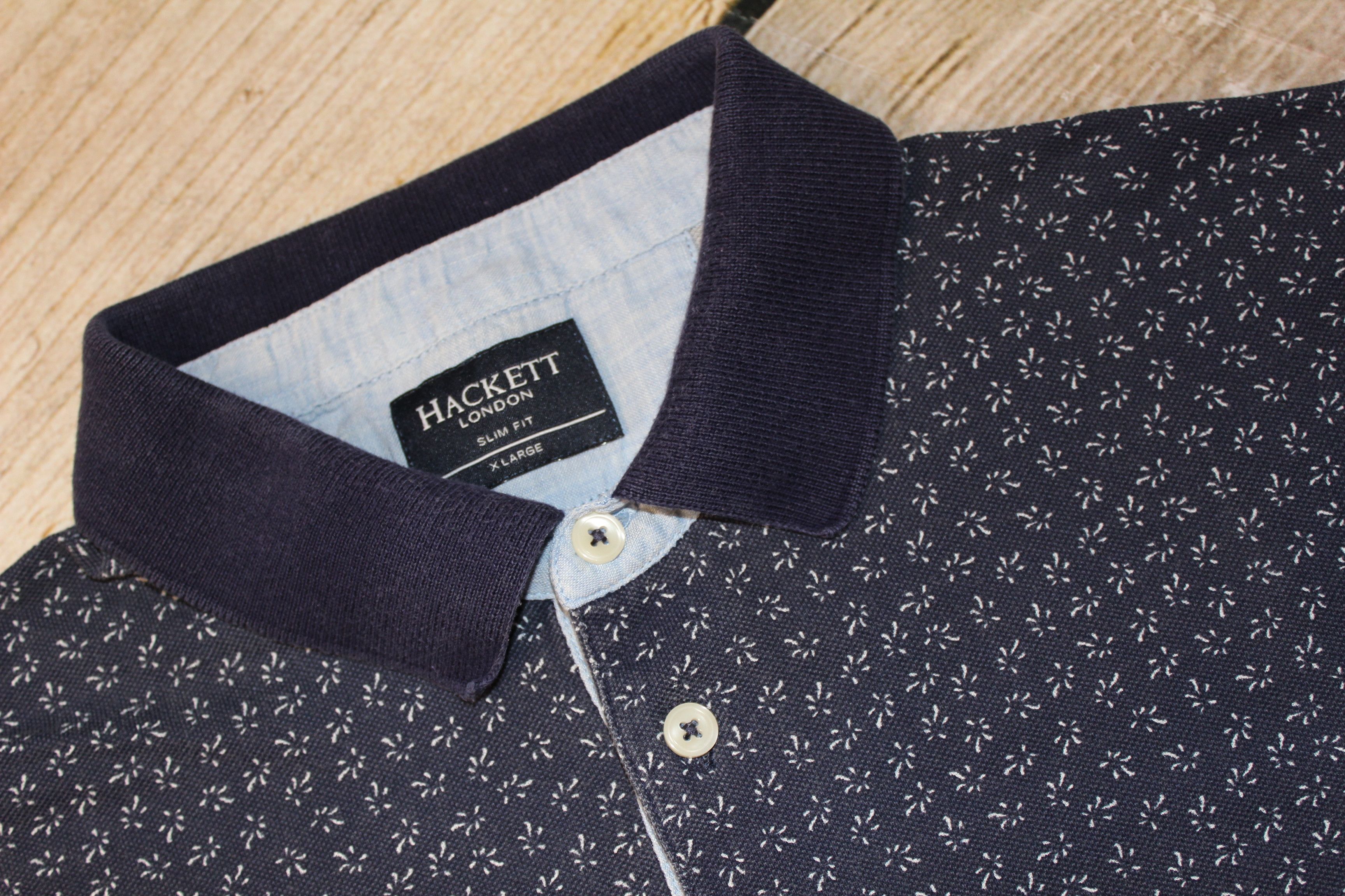 Hackett × Streetwear Men's Hackett Short Sleeve Floral Blue Polo Shirt ...