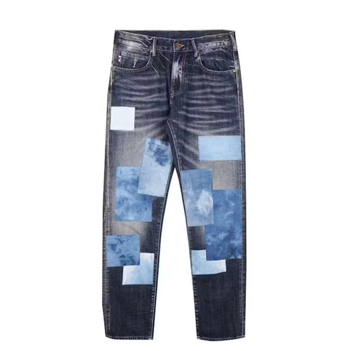 Custom 2020S/S Simple Blue Japan Denim Patchwork Jeans | Grailed