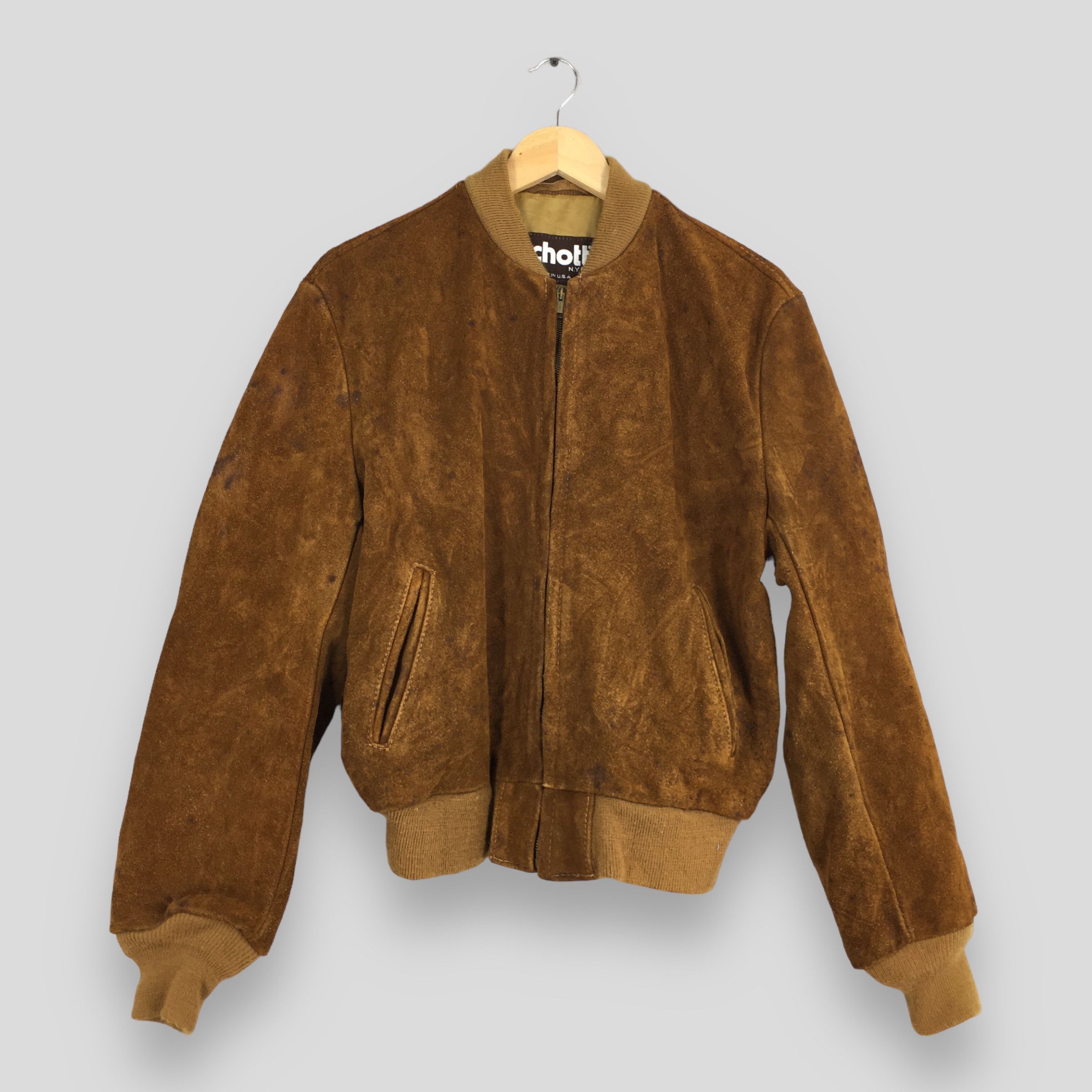 Leather Jacket × Schott Vintage Schott NYC Brown Suede Leather Jacket ...