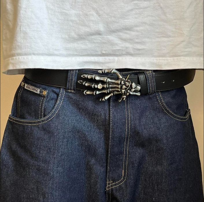 Vintage Y2K 2000s vintage style skeleton grunge goth emo black belt ...