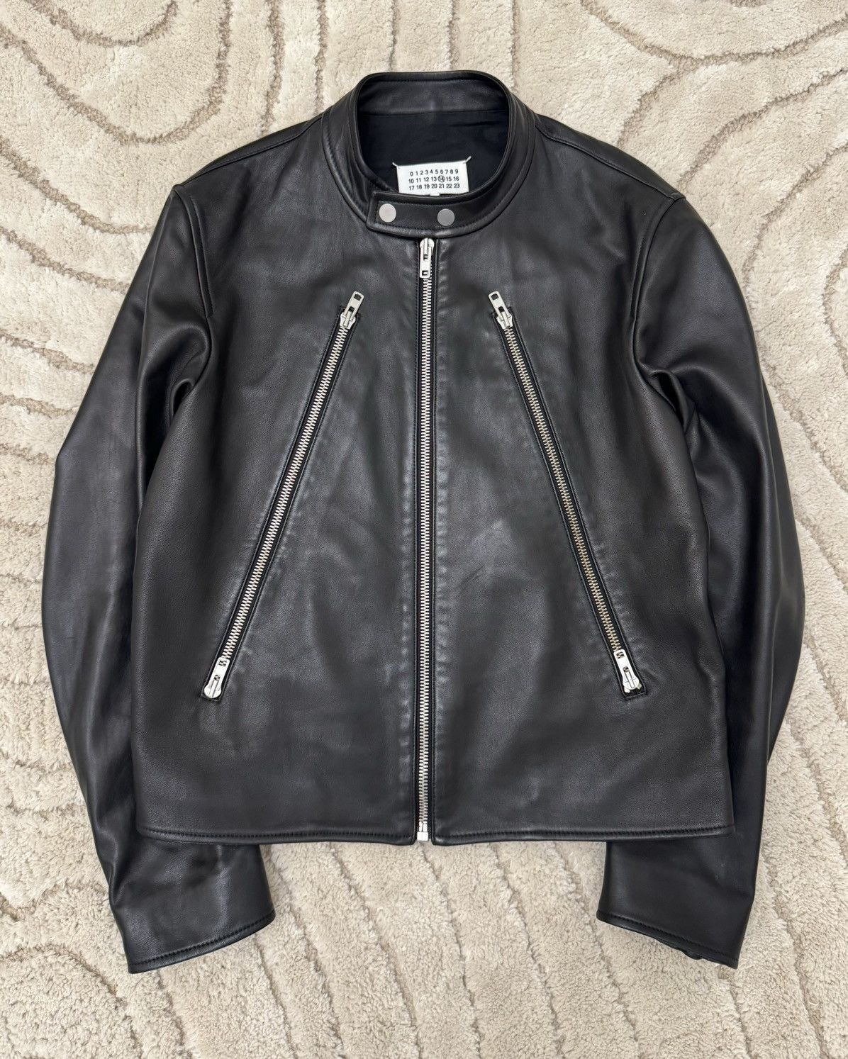 Maison Margiela SS2020 Margiela 5-Zip Black Leather Jacket (M) | Grailed