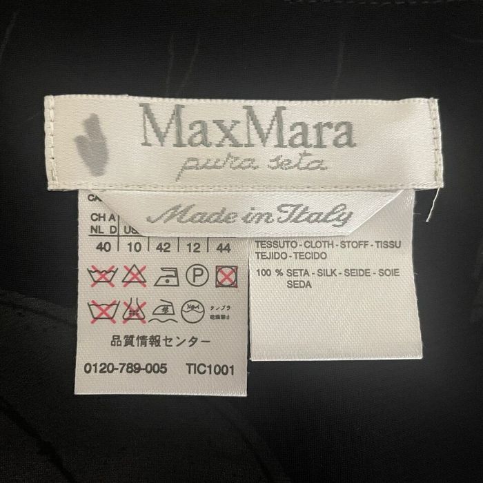 Max Mara Pura Seta Black Ivory Silk Crepe Faux Wrap Sheath Dress | Grailed