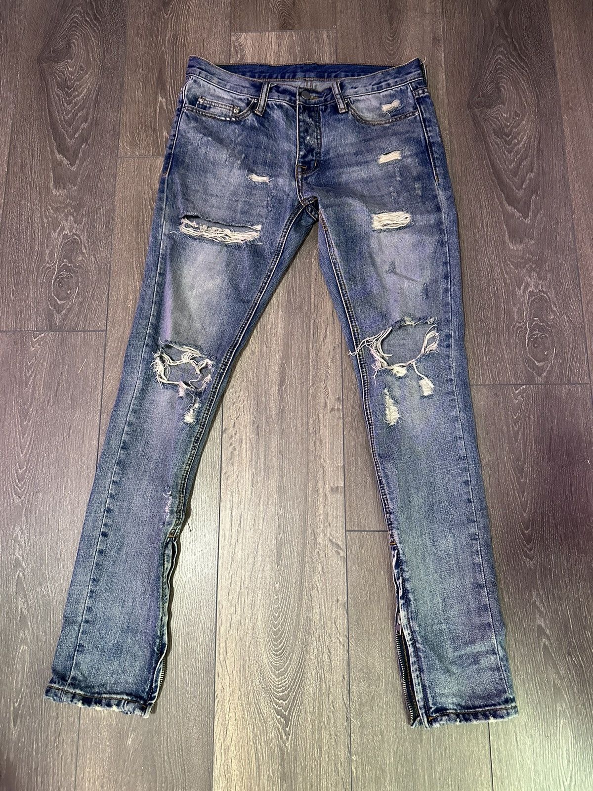 MNML MNML Ripped Side Zipper Jeans | Grailed