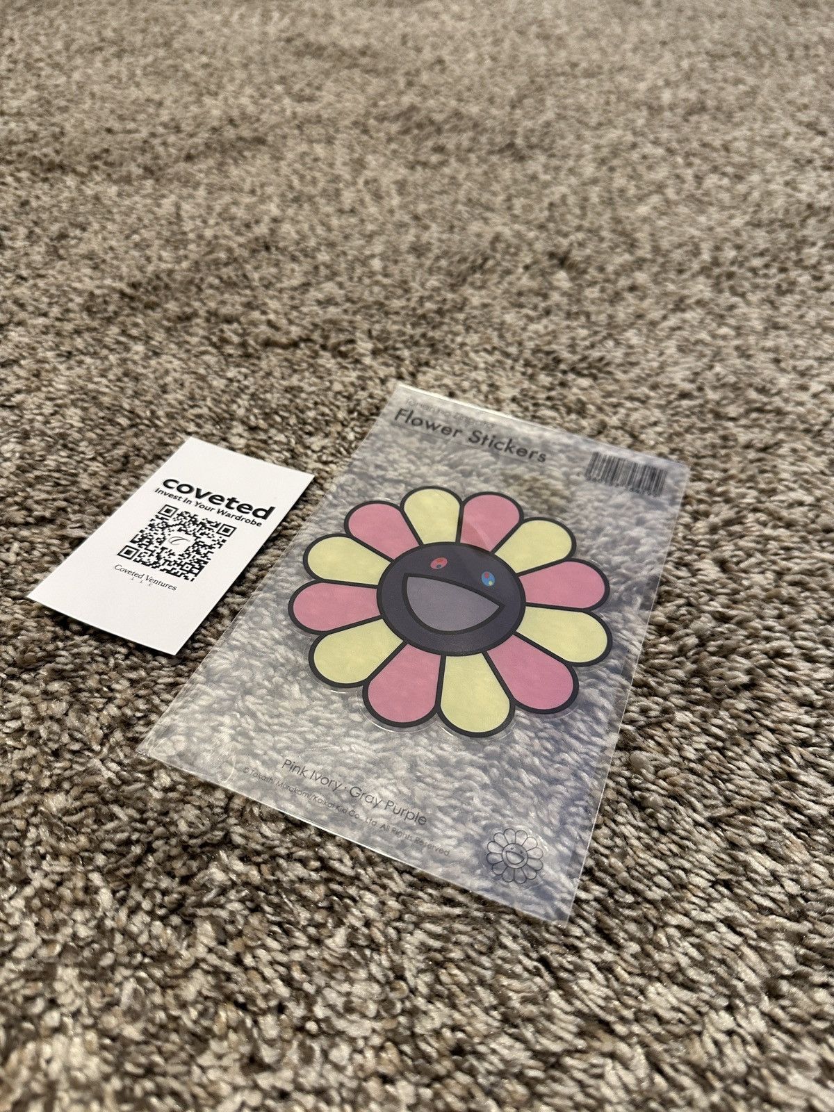 Takashi Murakami Murakami Flower Decal Sticker Pink/Yellow | Grailed