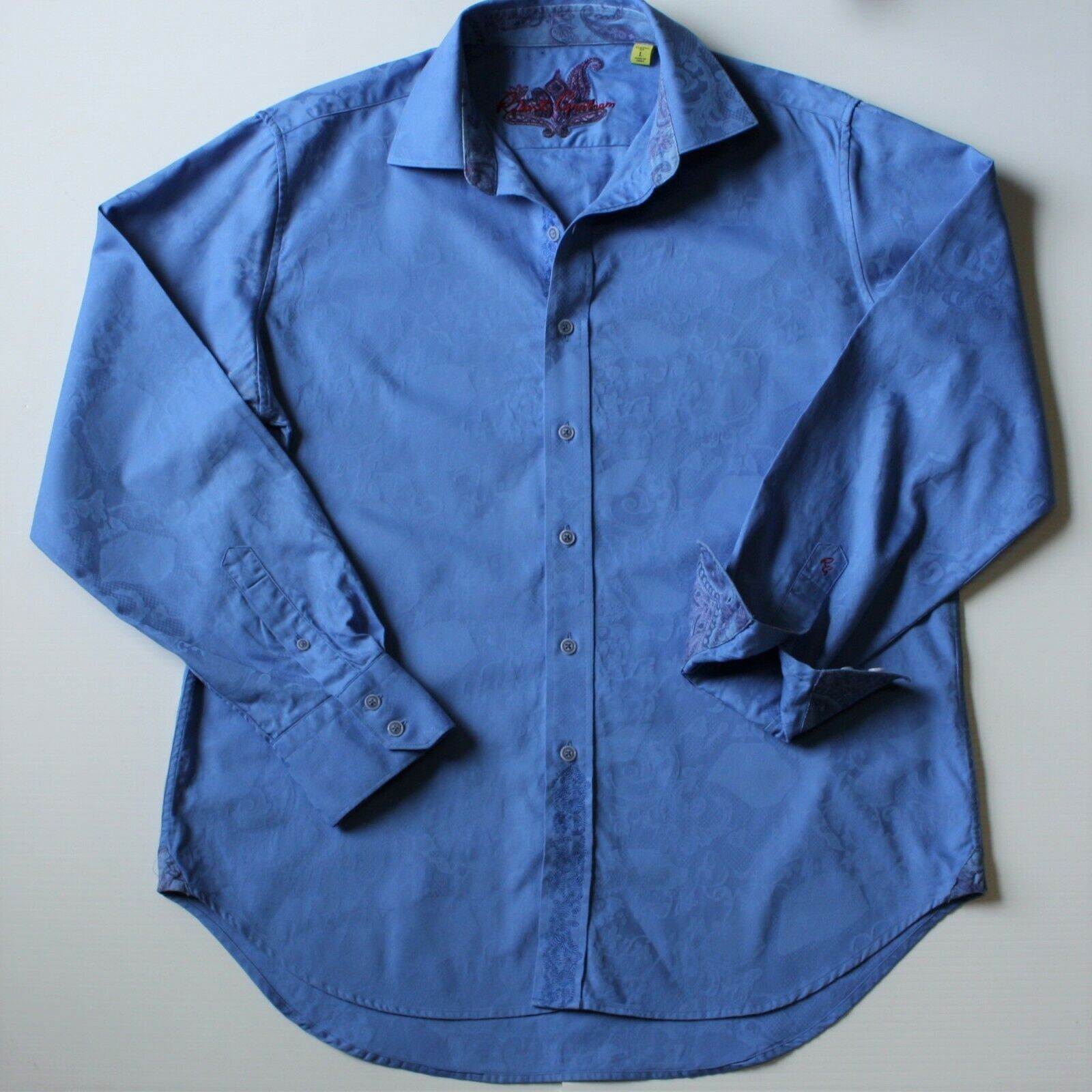 Robert Graham Royal Blue Paisley Print Shirt size L MSRP $198 | Grailed