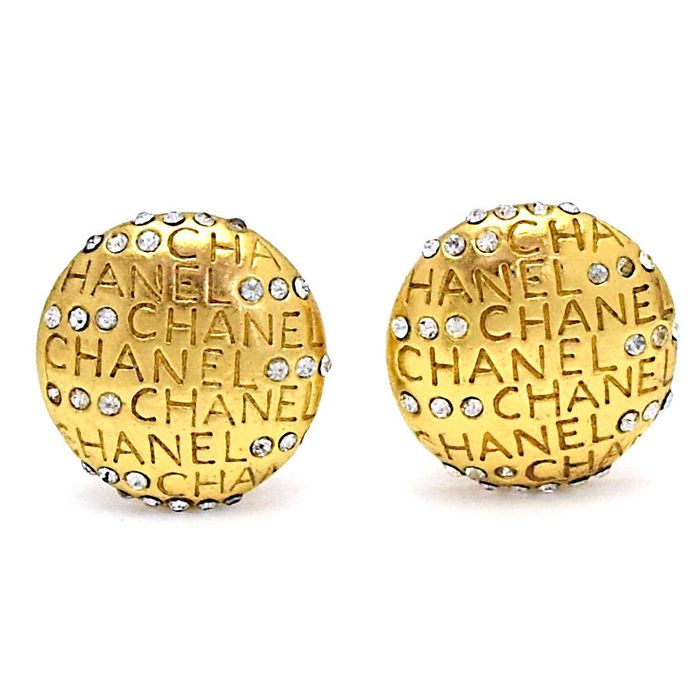 Chanel Chanel earrings logo round vintage | Grailed