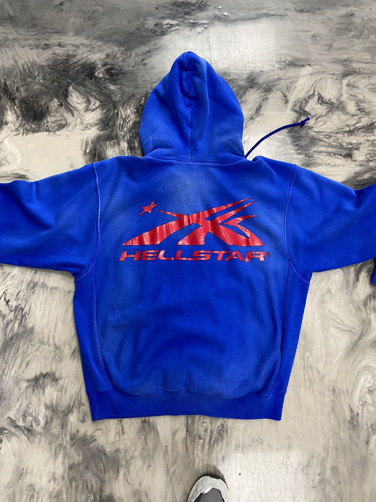 HELLSTAR Hellstar sport gel logo hoodie blue small authentic | Grailed