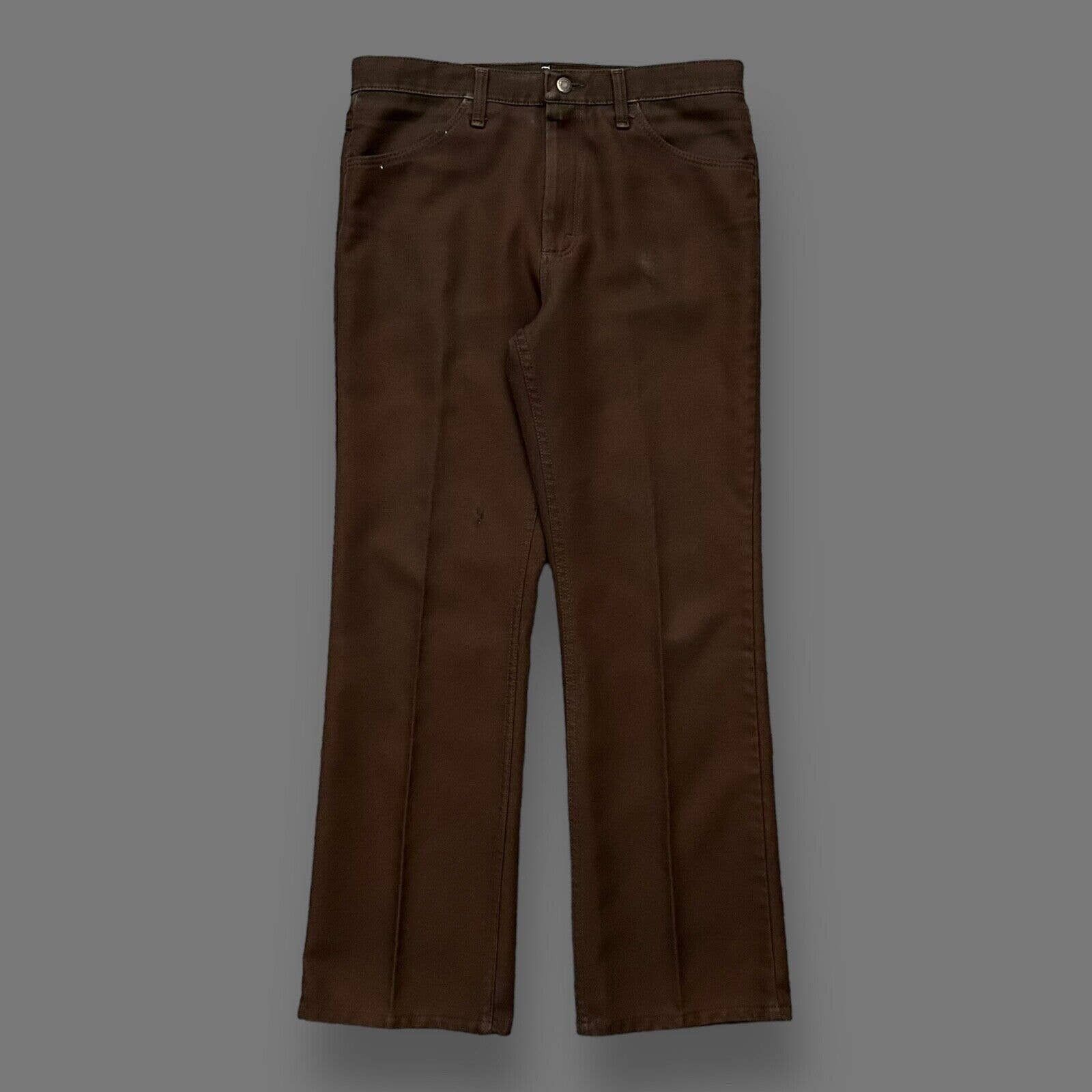 Vintage Vintage Wrangler Polyester Pants 80s 90s 33x30 Dark Brown | Grailed