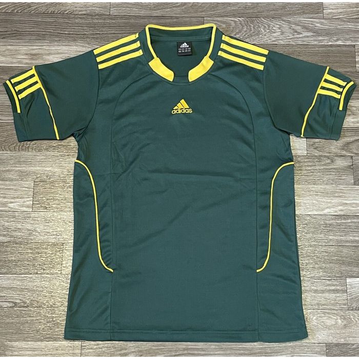 Adidas Vintage Adidas Blank Soccer Jersey Men’s Large Green Yellow ...
