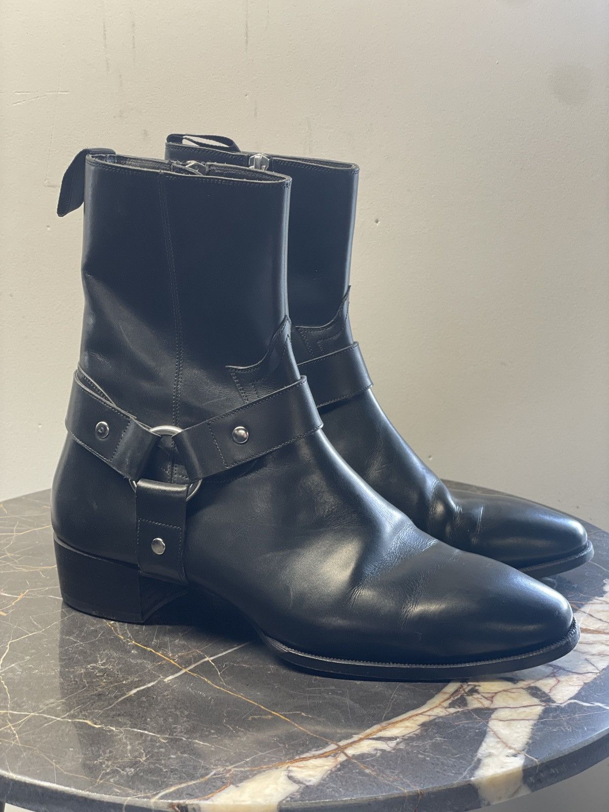 Story Et Fall 40mm Black Leather Harness Boots | Grailed