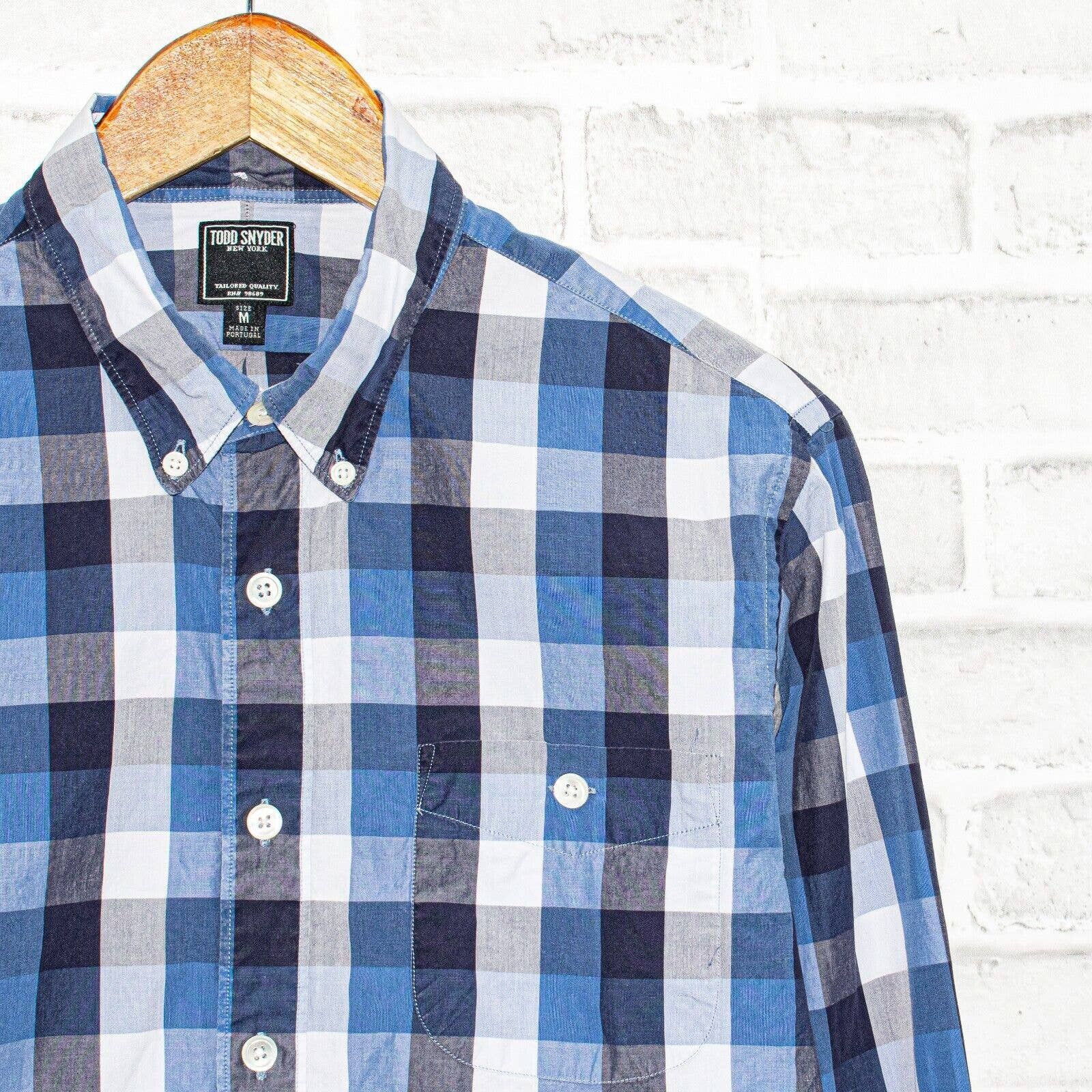 Todd Snyder TODD SNYDER NY Men's Button Down Shirt Blue Plaid Check ...