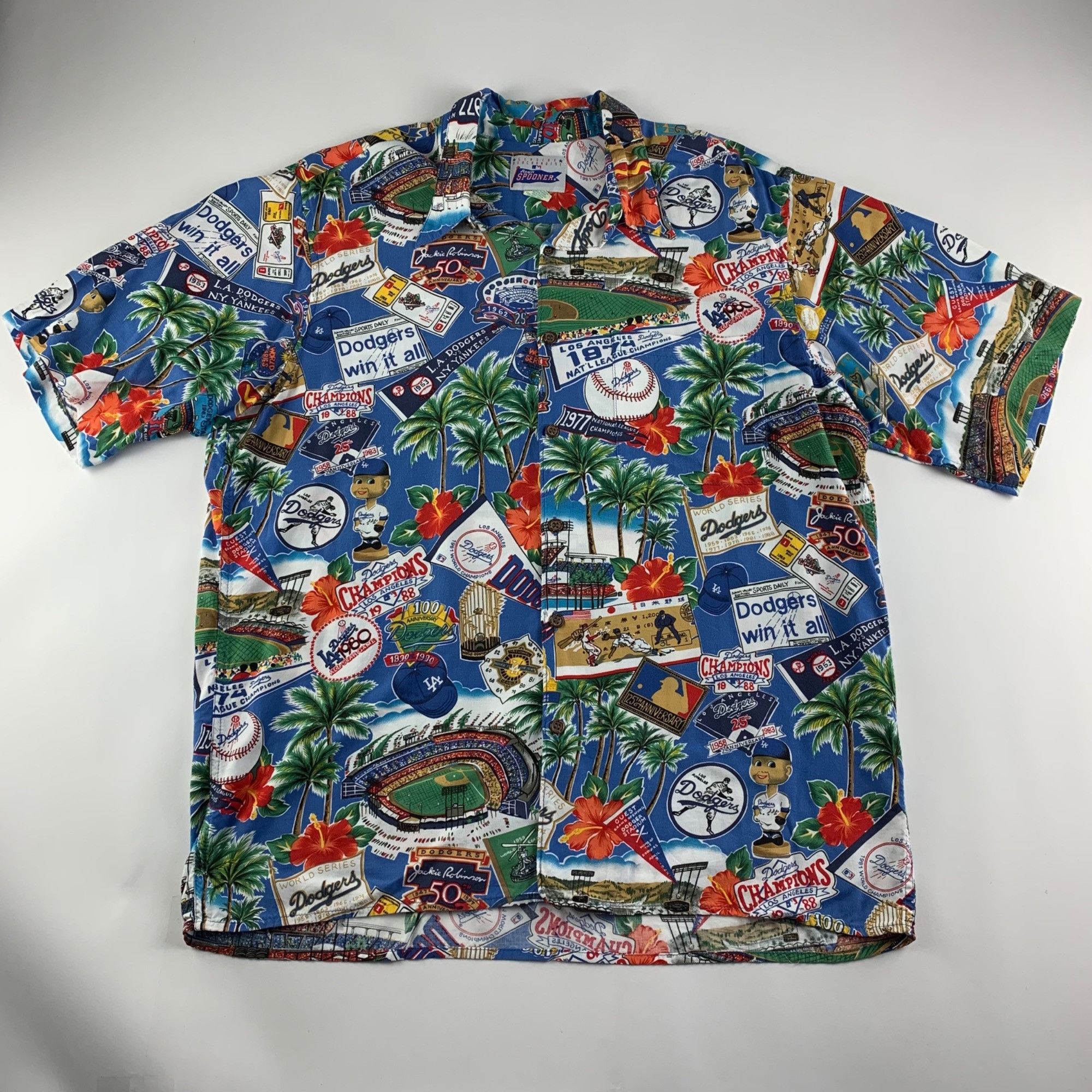 Reyn Spooner Los Angeles Dodgers MLB Blue Reyn Spooner Hawaiian Shirt | Grailed