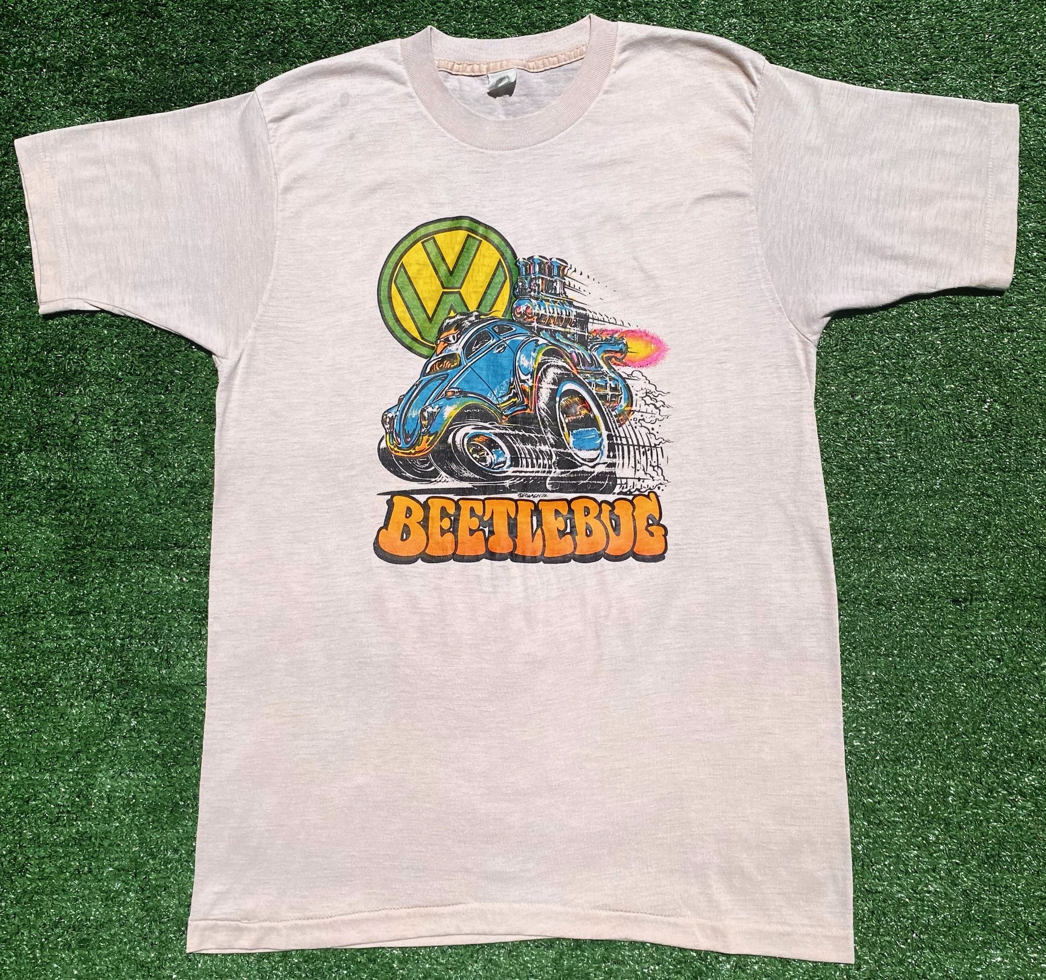 Vintage 70s Volkswagen Beetle Bug Dune Buggy Hippie T-Shirt Mens XS ...