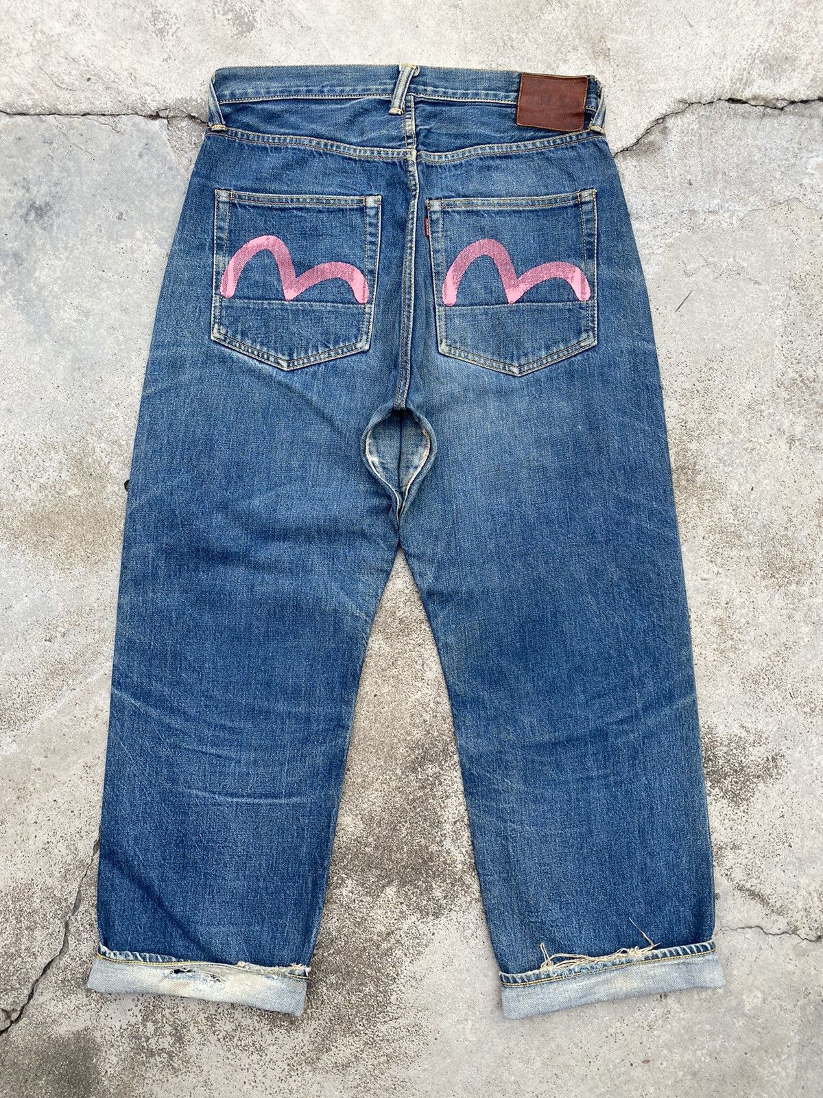 Evisu × Japanese Brand × Vintage Vintage🔥OG Evisu No2 Pink Daicock Selvage Distressed Jeans ...