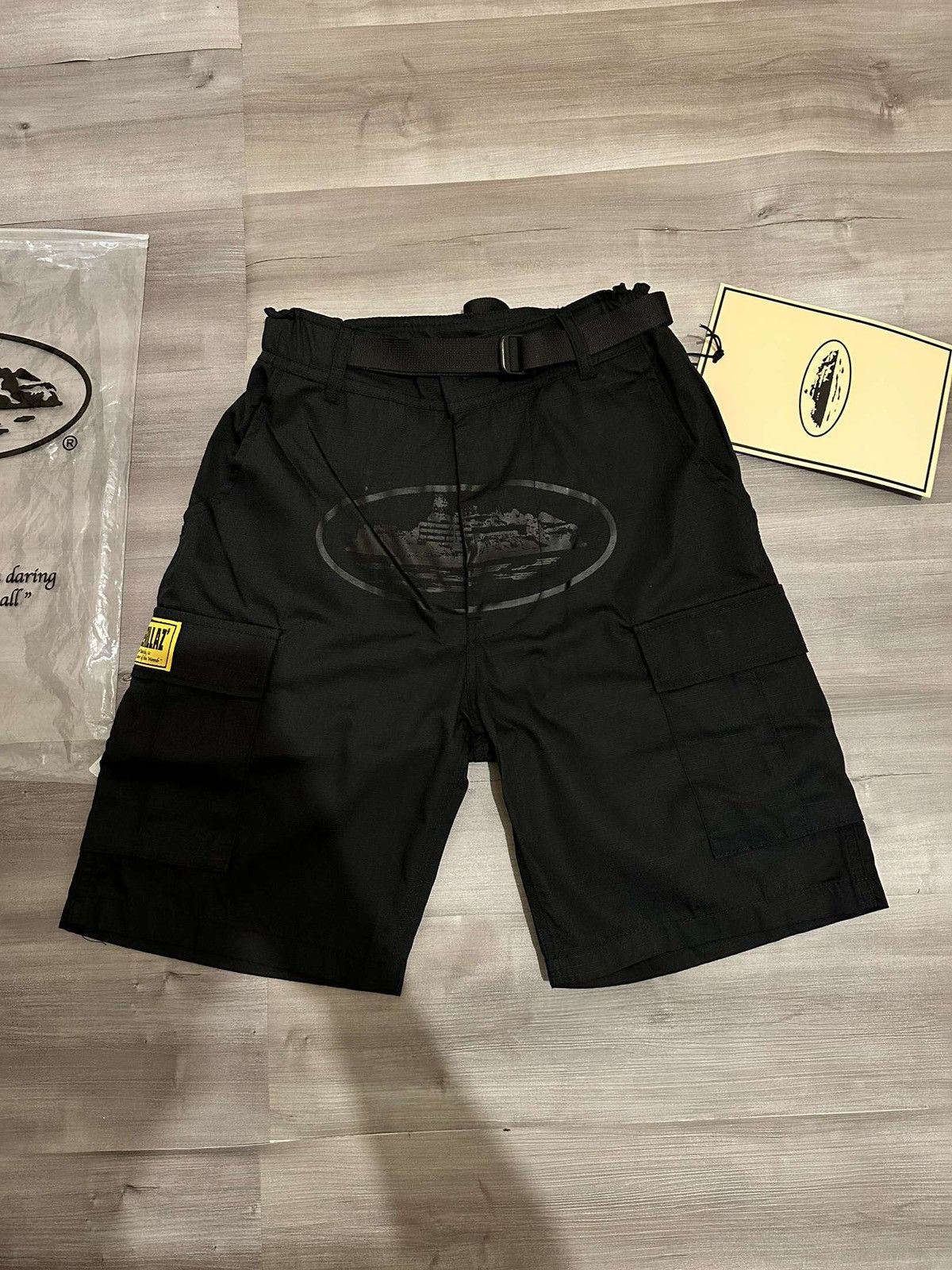 Corteiz Corteiz cargos shorts triple black brand new authentic | Grailed