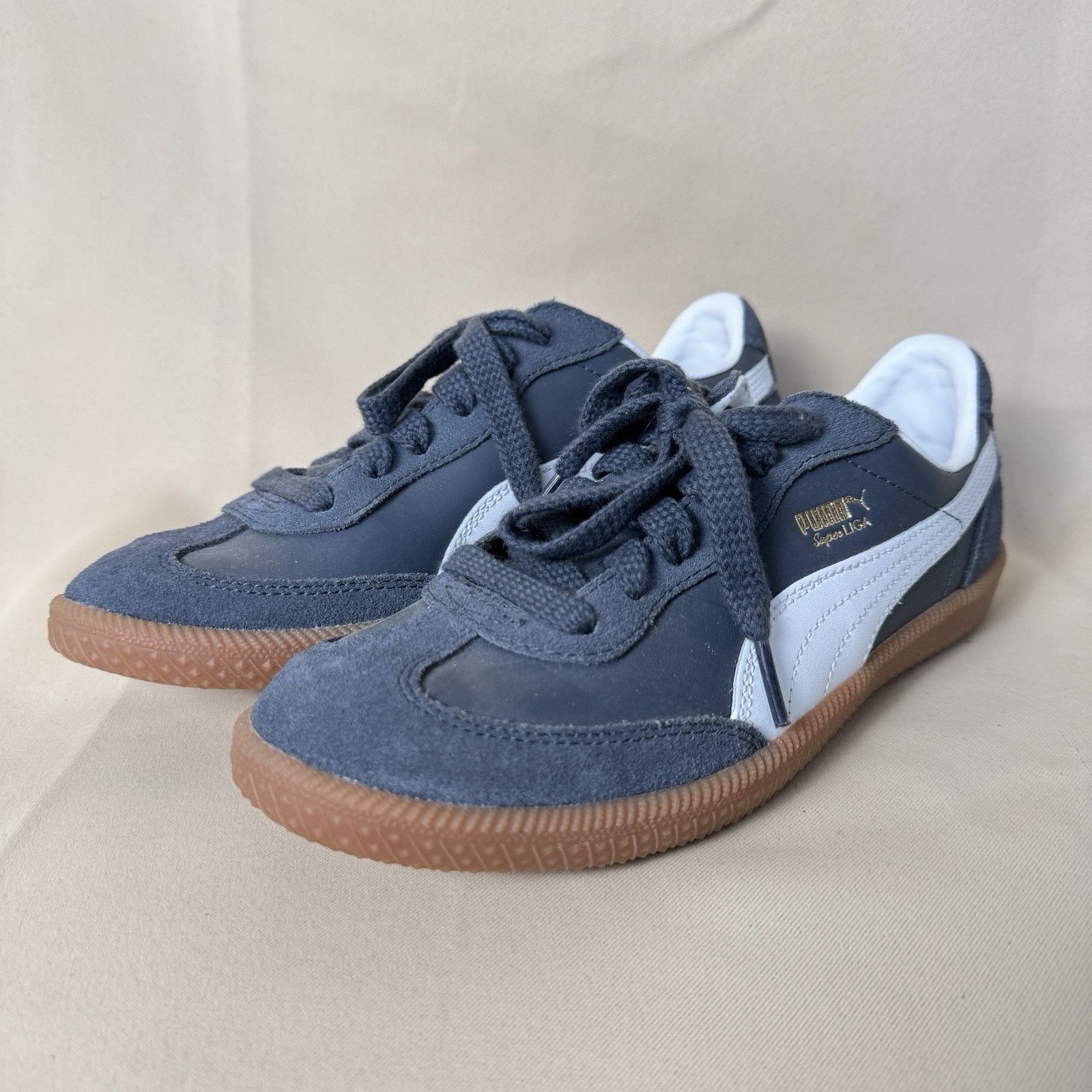 Puma Puma Super Liga OG Retro JR Size Navy Gum Size 6.5C Sneakers | Grailed