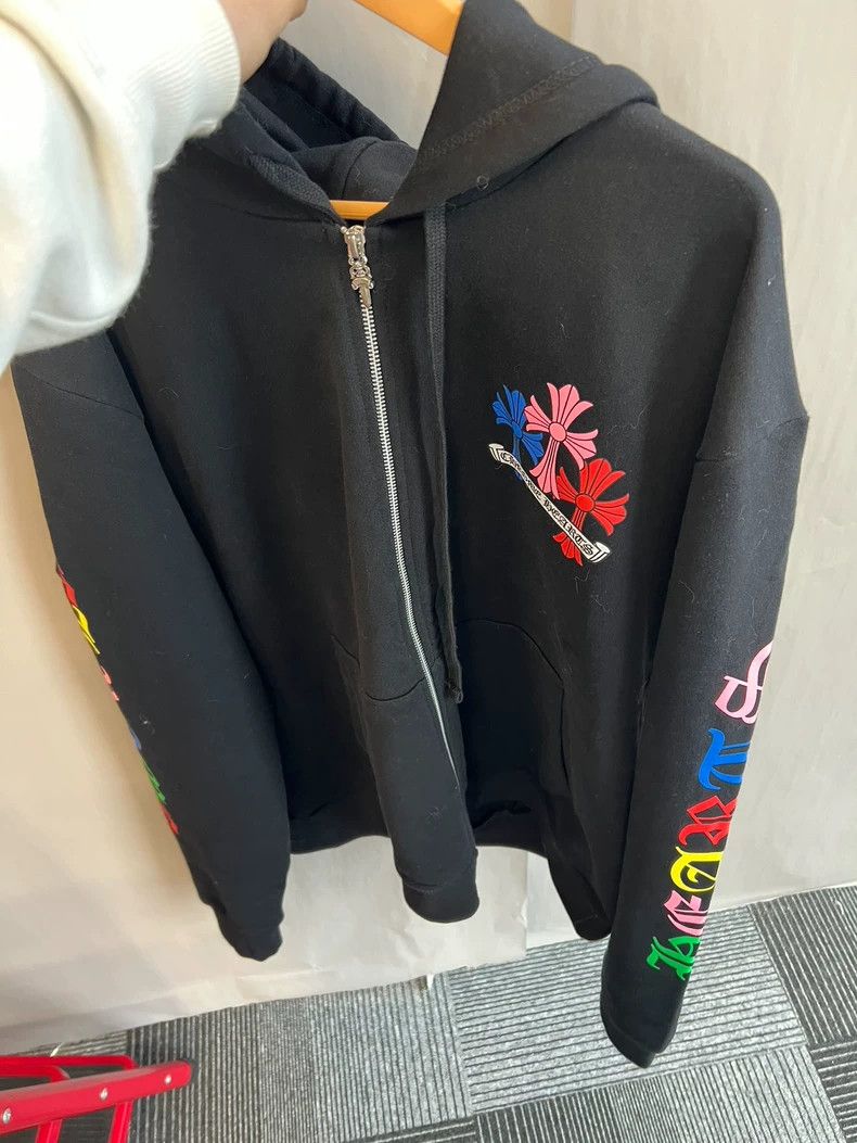 Chrome Hearts Colorful Cross Zip-Up Hoodie | Grailed