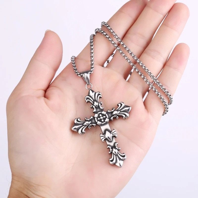 Cuban Link Chain Cross Pendant Necklace | Grailed