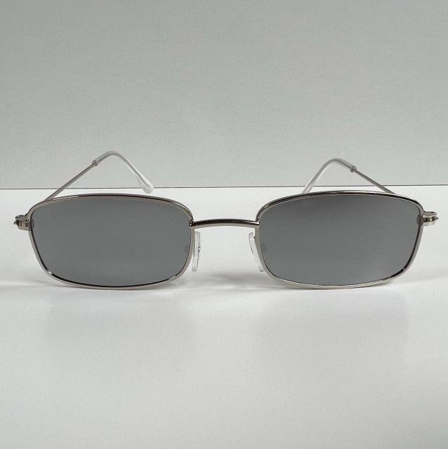 Designer Vintage Y2K 90s 2000s slim silvertrim mirror lens sunglasses ...