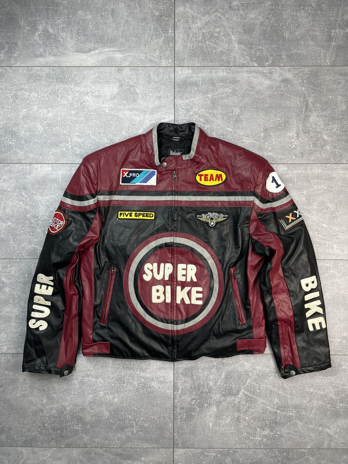 Leather Jacket × MOTO × Racing Super Bike Vintage Leather Moto Racing ...