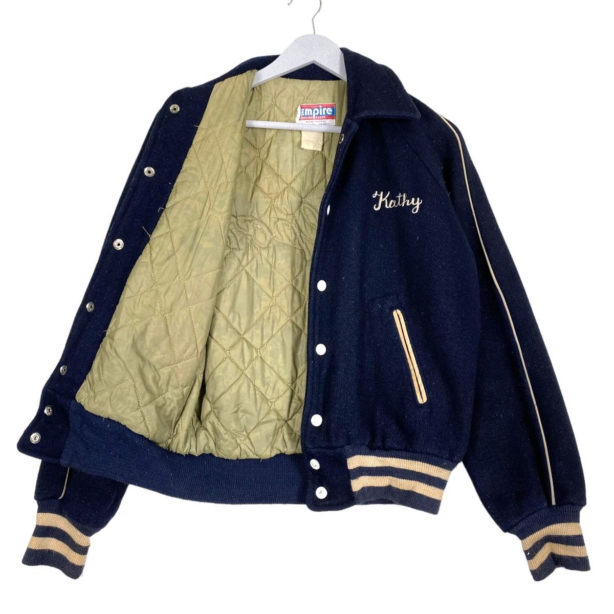 Vintage 💥70s BELL SPORT EMPIRE NY NAVY OLD VARSITY JACKET | Grailed