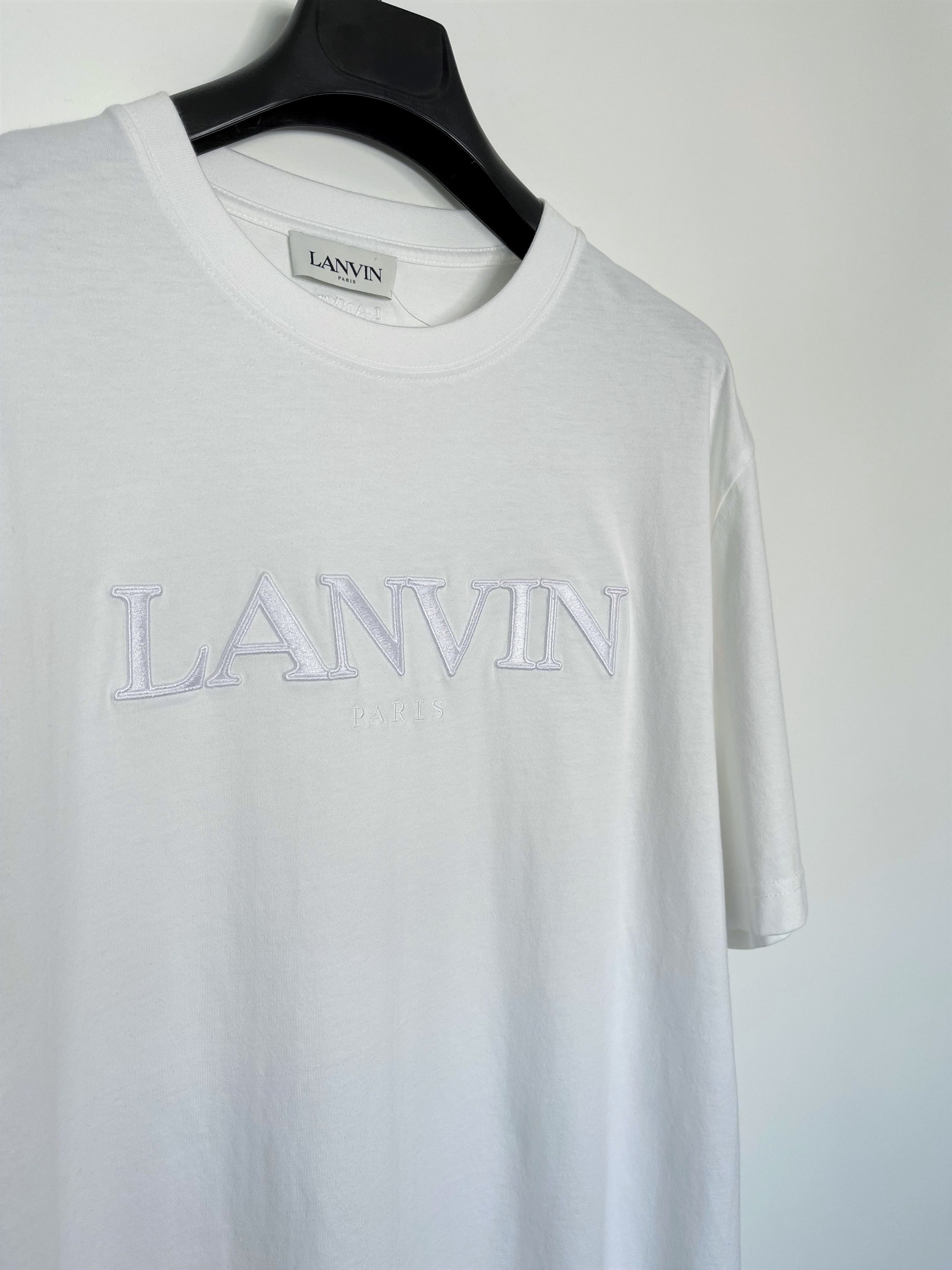 Lanvin White Logo Patch Embroidered Curb T Shirt SS22 | Grailed