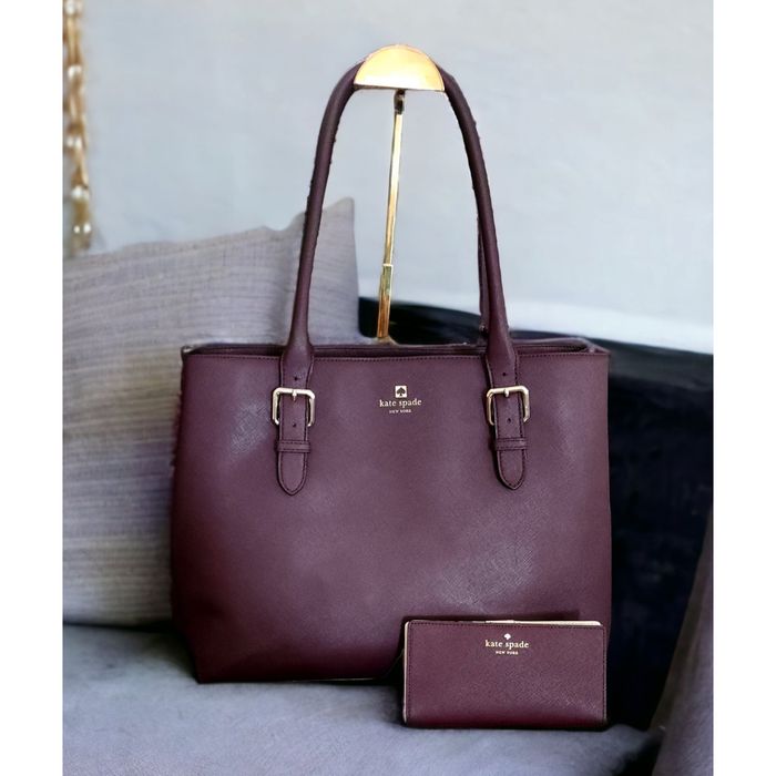 Kate Spade Kate Spade Cove Street Ariel Tote Deep Wine Color & Wallet ...