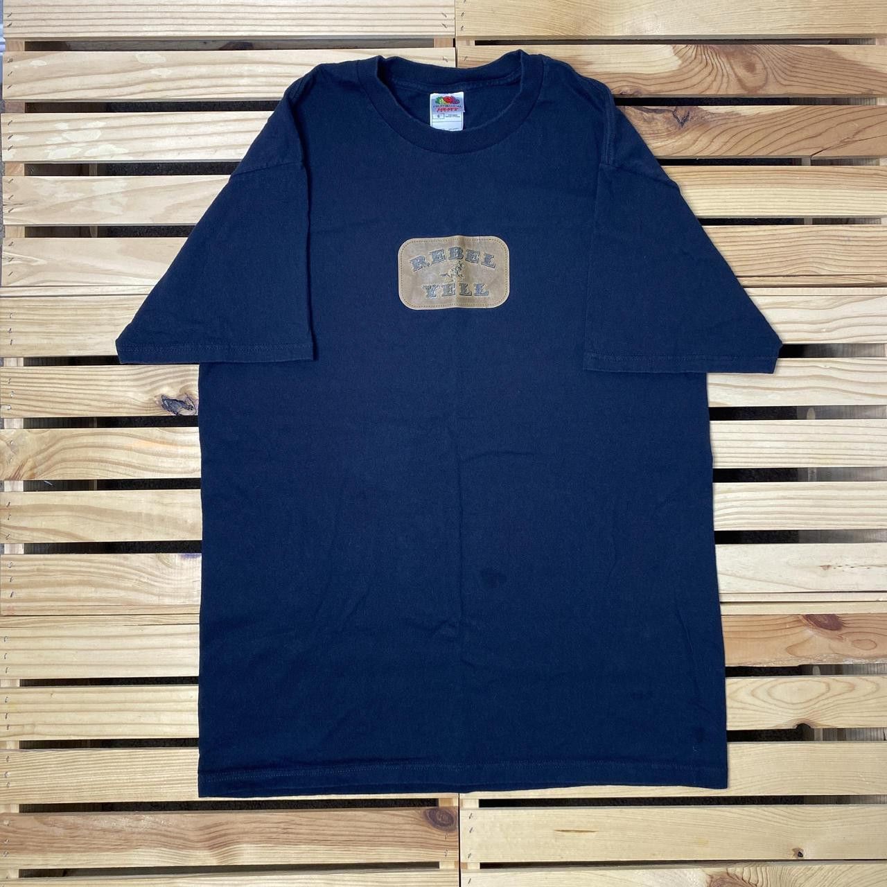 Fruit Of The Loom Vintage Rebel Yell Black Box Logo Cowboy Tee Size ...