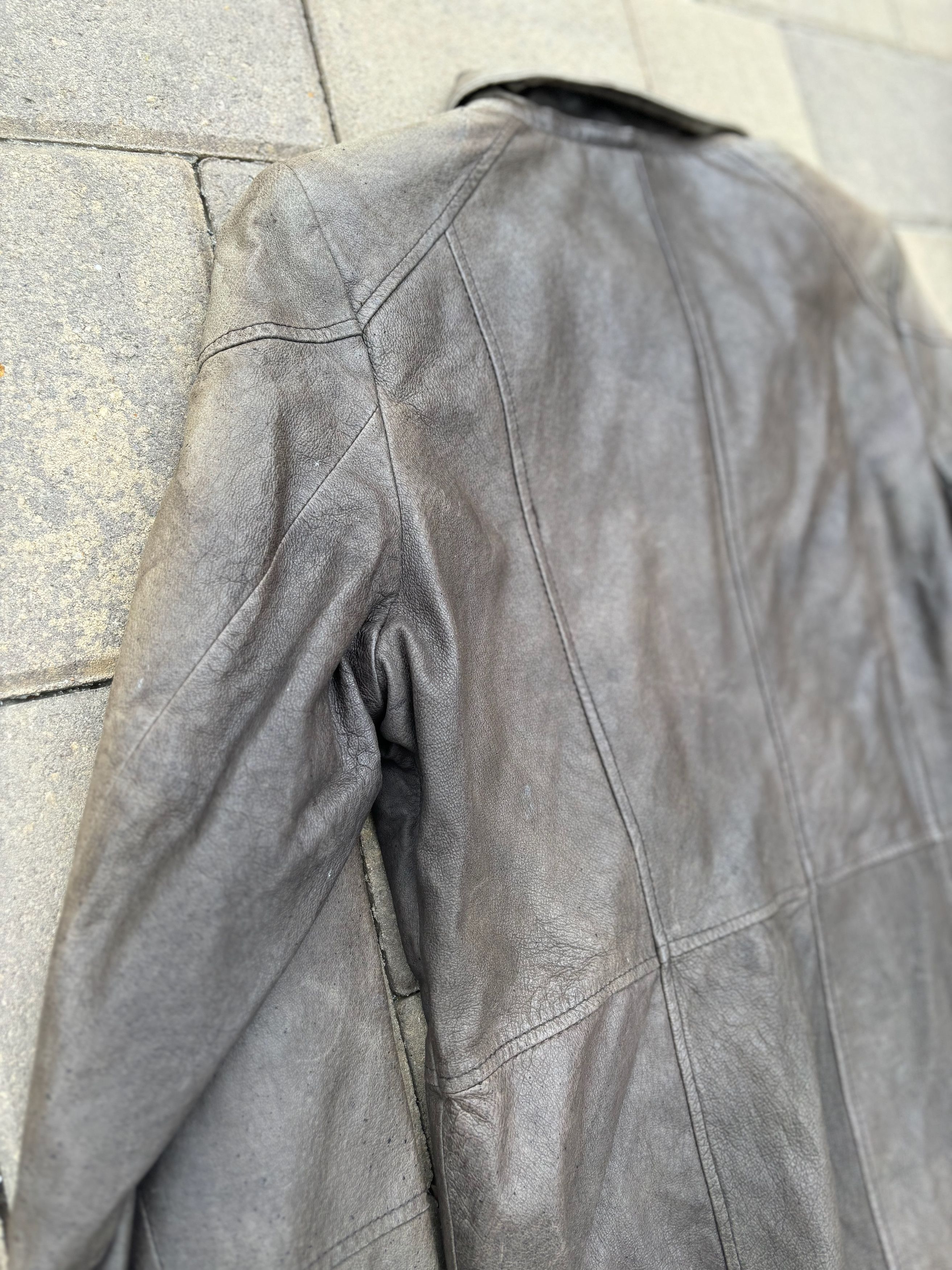 Leather Jacket × Vintage Faded Leather jacket EMC | Grailed