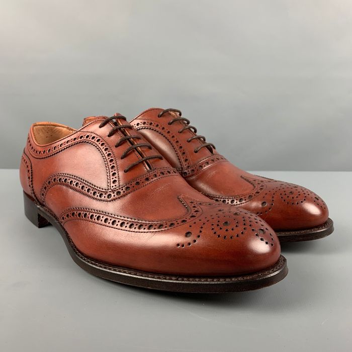 Joseph Cheaney & Sons Brown Perforated Leather Wingtip Lace Up Shoes ...