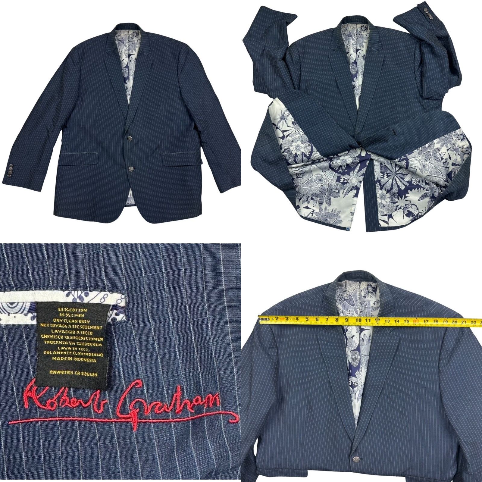 Robert Graham Robert Graham Luxury Linen Blend Men's Classic Railroad ...