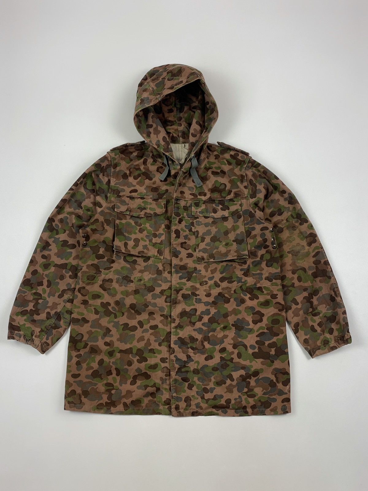 Vintage 1970’s Vintage Distressed Austrian Pea Dot Camouflage Parka ...