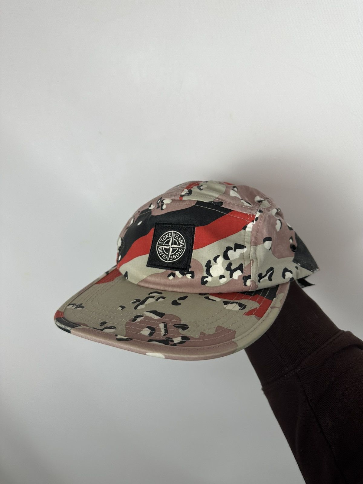 Designer × Massimo Osti × Stone Island Stone Island 3C+Pu Desert Camo Men's Five Panel Cap | Grailed