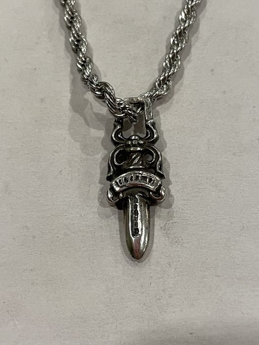 Chrome Hearts Chrome Hearts Dagger Pendant Rope Chain Necklace Silver ...
