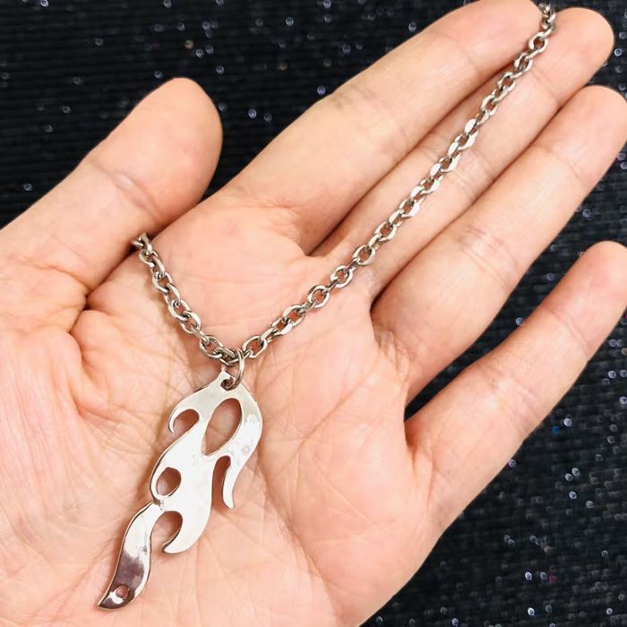 Chain Chunky Flames Necklace Flame Choker Stainless steel Chains | Grailed