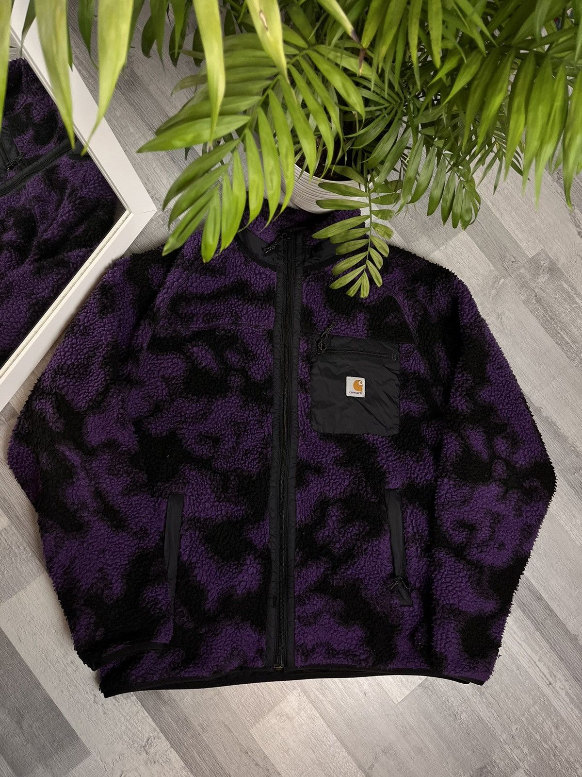 Carhartt Carhartt WIP lean-camo sherpa jacket | Grailed