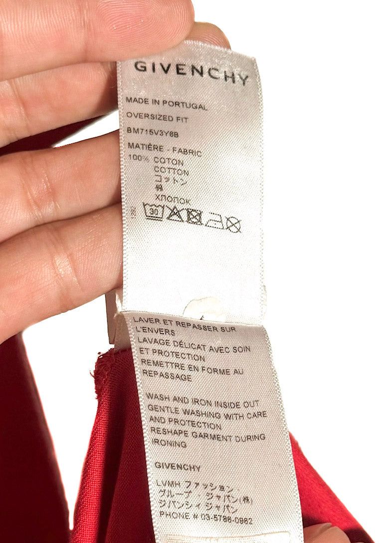 Givenchy Givenchy SS21 Red Logo Gothic Print Oversized T-shirt | Grailed