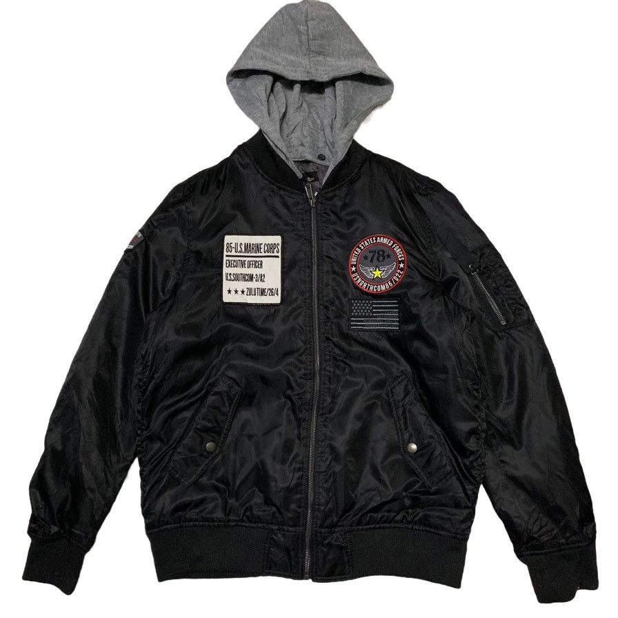Japanese Brand Usaf Us Marine Corps Jacket With Hoodie | Grailed