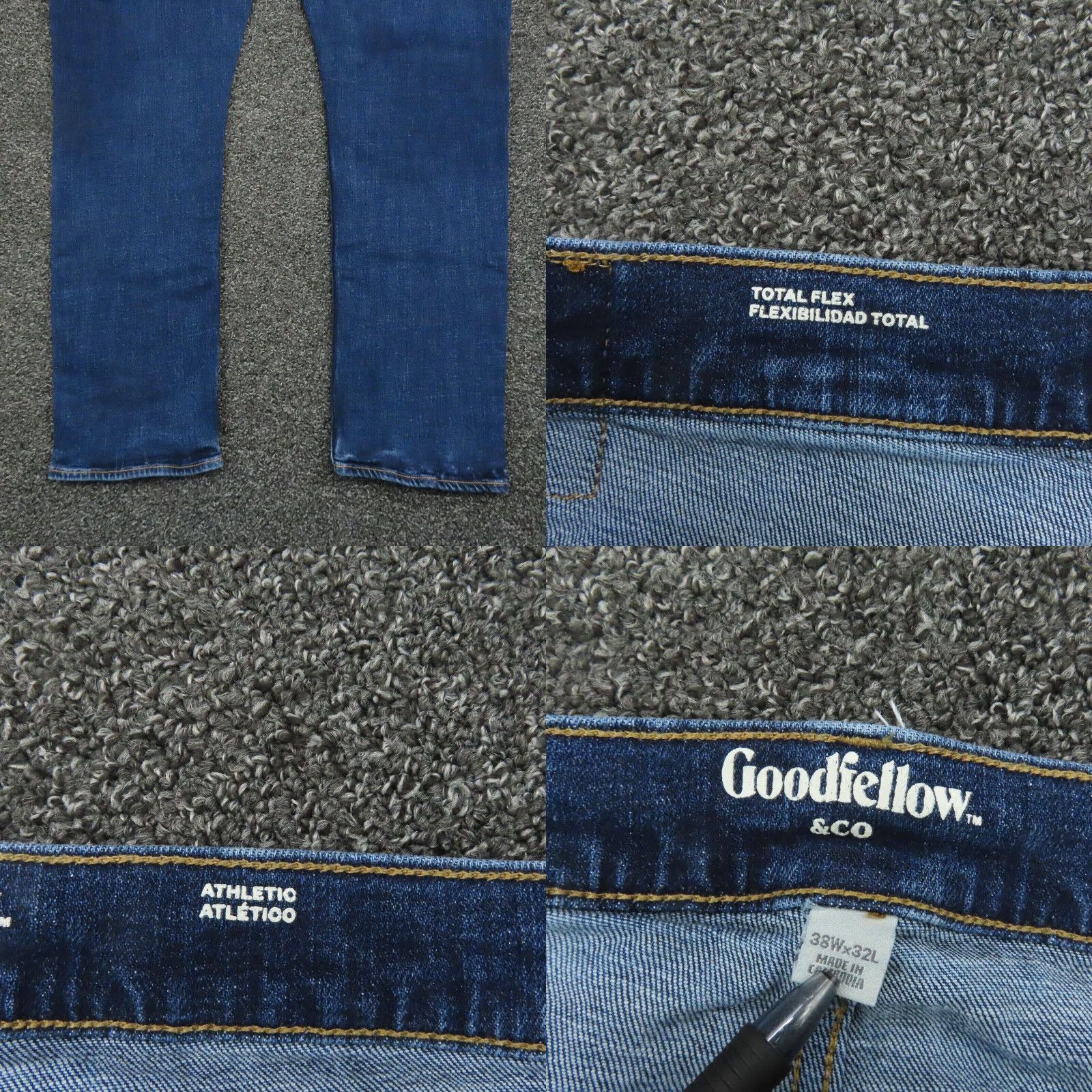 Vintage Goodfellow Mens Jeans 38x32 Extra Large Blue Denim Flex ...