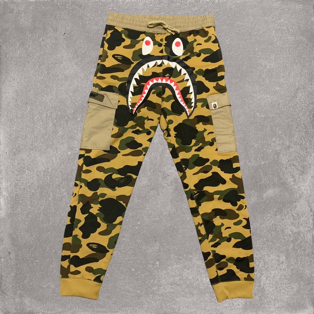 Bape Bape Medium Shark 1st Camo Sweat Cargo Pant Bottoms | Grailed