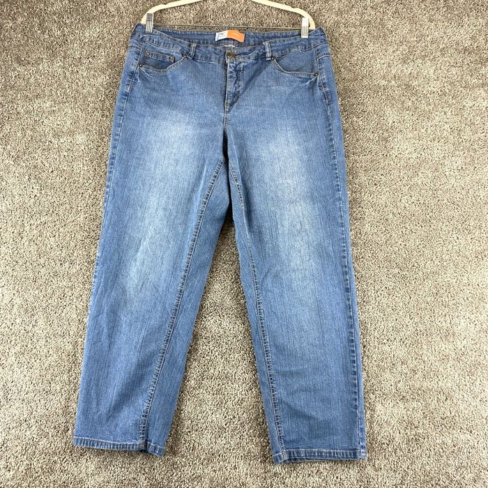 Vintage JMS Just My Size Classic Cropped Denim Jeans Women's Plus 35x27 ...