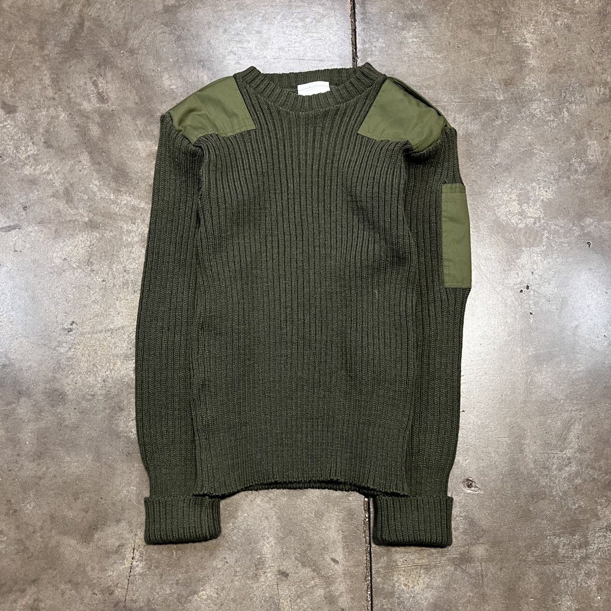 Military × Vintage Vintage Woolly Pully Wool Military Sweater Olive ...