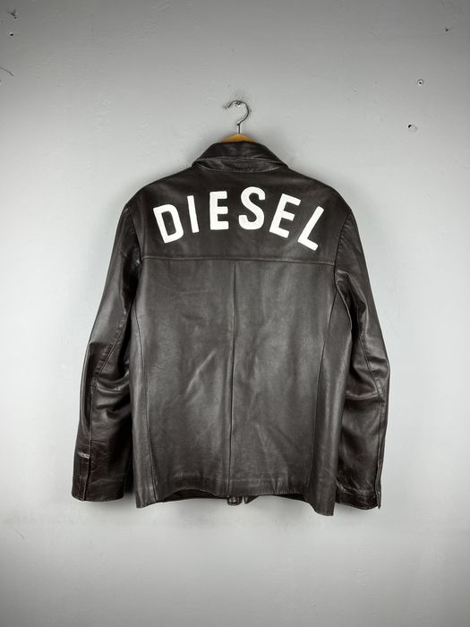 Diesel Vintage Custom DIESEL Leather Jacket brown classic style | Grailed
