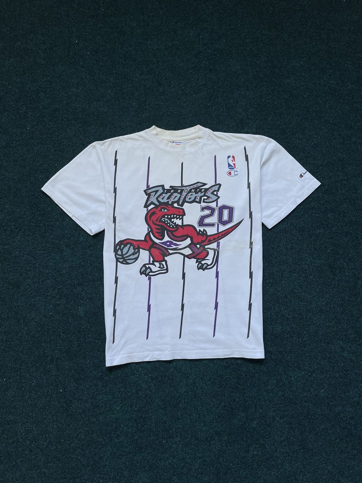NBA × Rare × Vintage TORONTO RAPTORS T SHIRT Champion NBA #20 made in ...