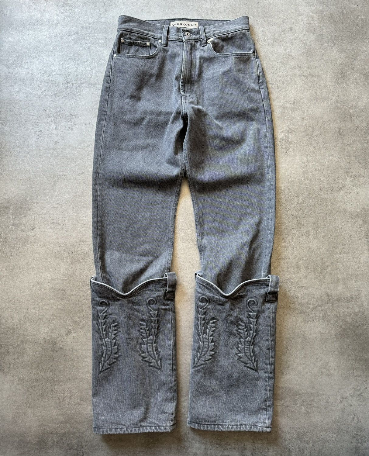 Y/Project Y/Project Grey Mini Cowboy Jeans | Grailed